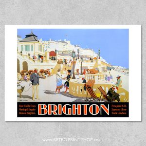 SR Brighton Poster - Vintage Railway Posters, Retro Print Shop